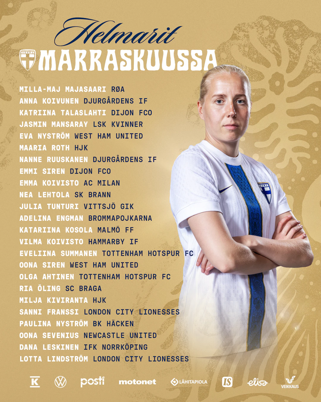 Helmarit nimetty Itävalta- ja Belgia-otteluihin