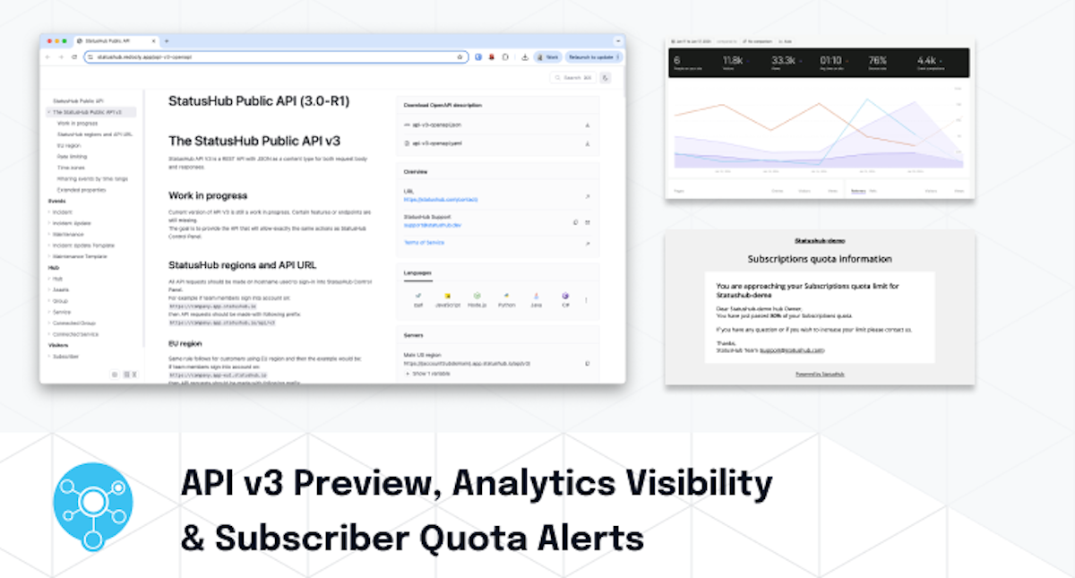 StatusHub Q2 2025: API v3 Preview, Analytics Visibility & Quota Alerts