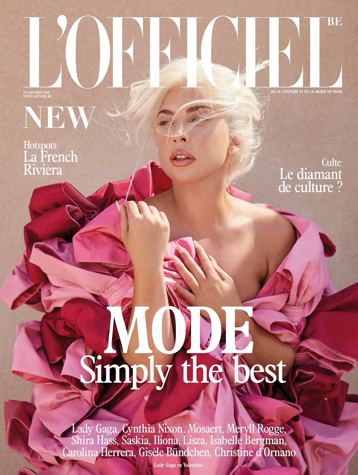 Lady Gaga en cover du numéro spécial mode de L’Officiel Belgique