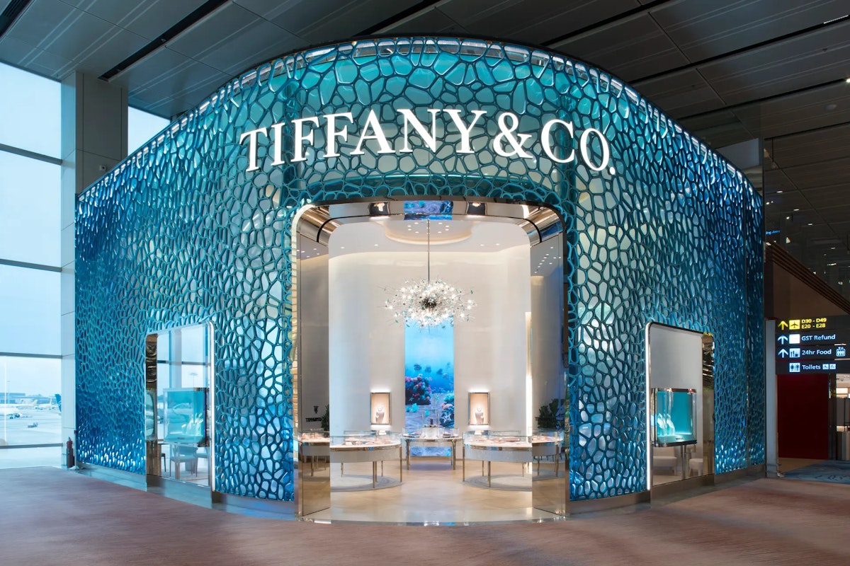 Tiffany & Co Unveils Its Storefront Made of Recycled Marine Plastics.