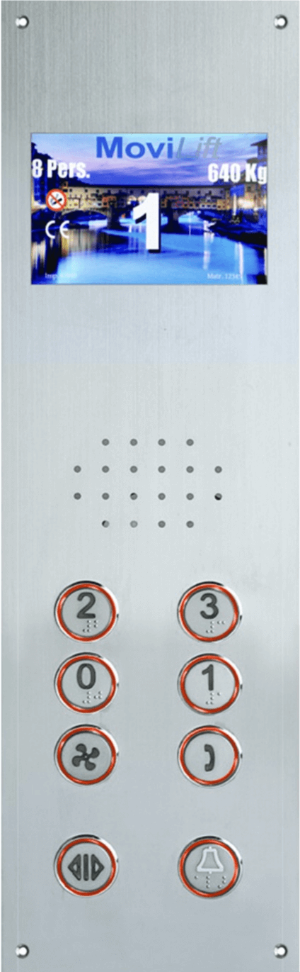 Flat Europa flush steel elevator operating panel | Movilift Italian ...