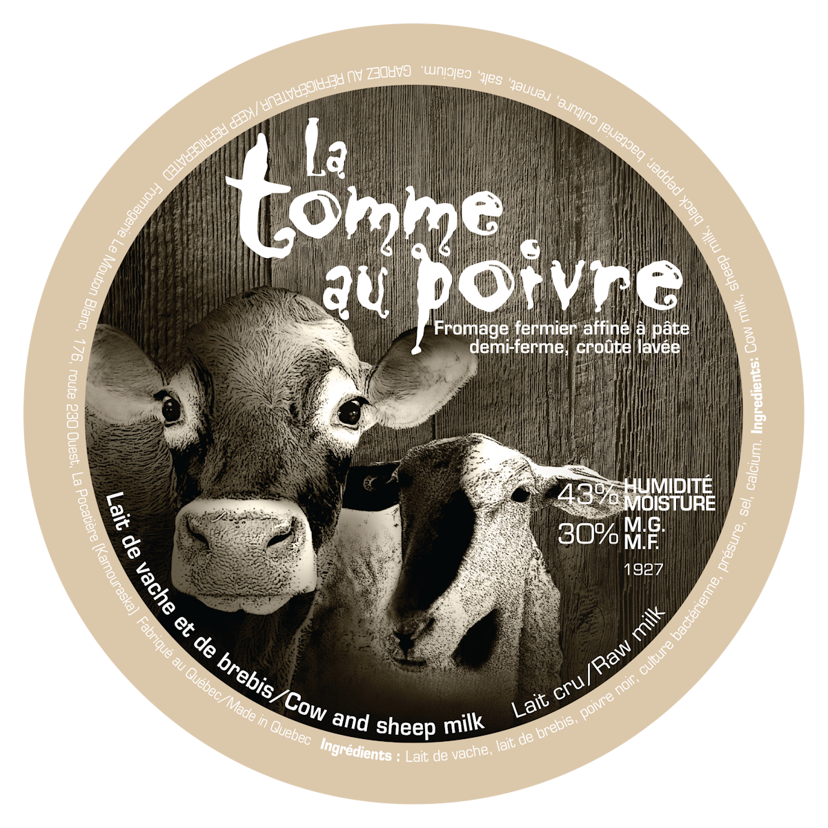 La Tomme au Poivre | Fromages d'ici