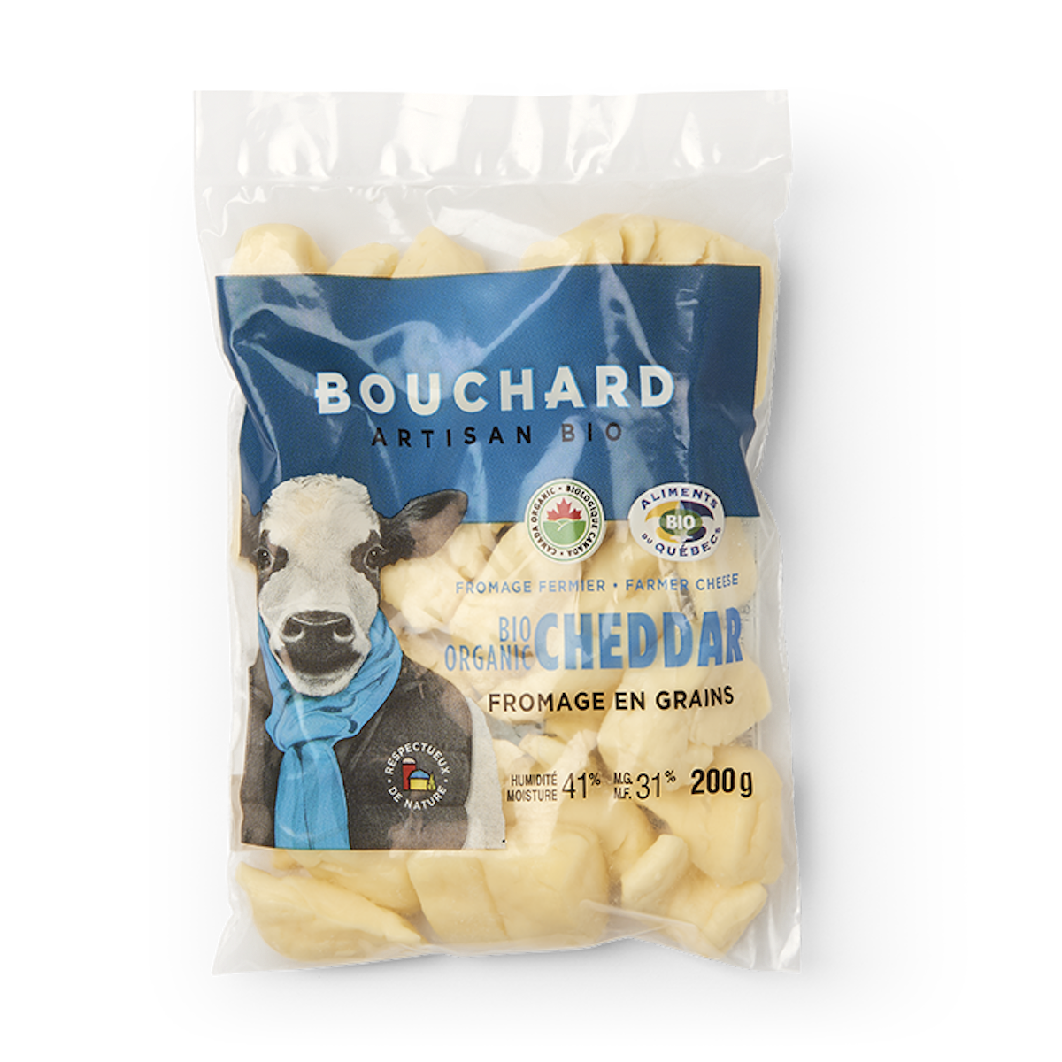 Cheddar doux Bouchard Artisan Bio en Grains | Fromages d'ici | Fromages ...