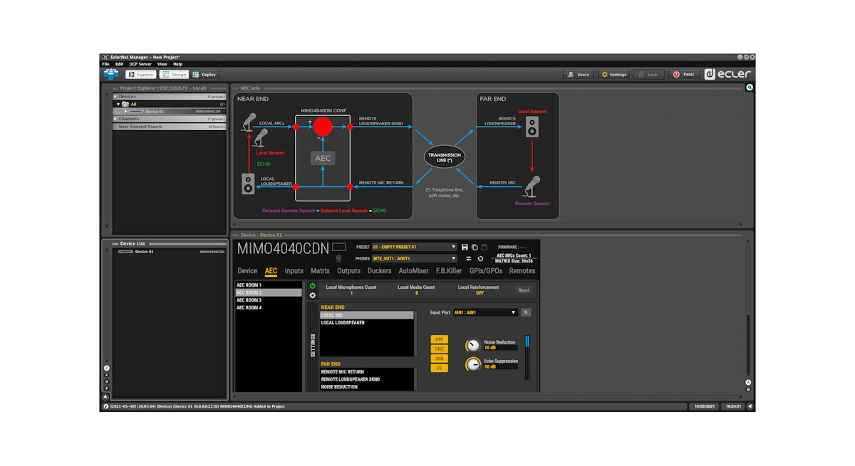 MIMO4040CDN con AEC: audio claro e inteligible