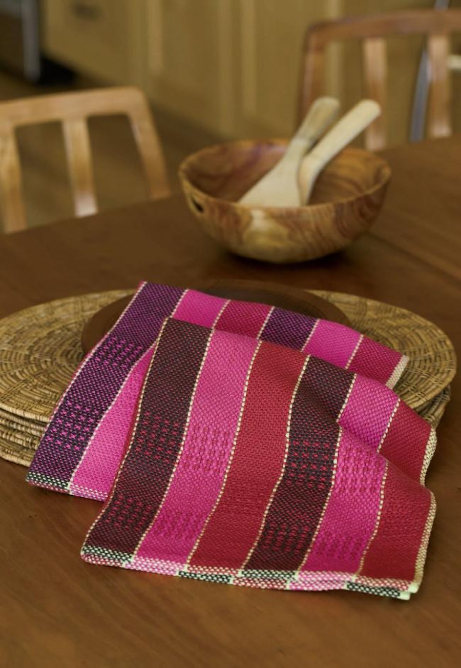 Striped Napkins with Pick-up Pattern | Little Looms Library