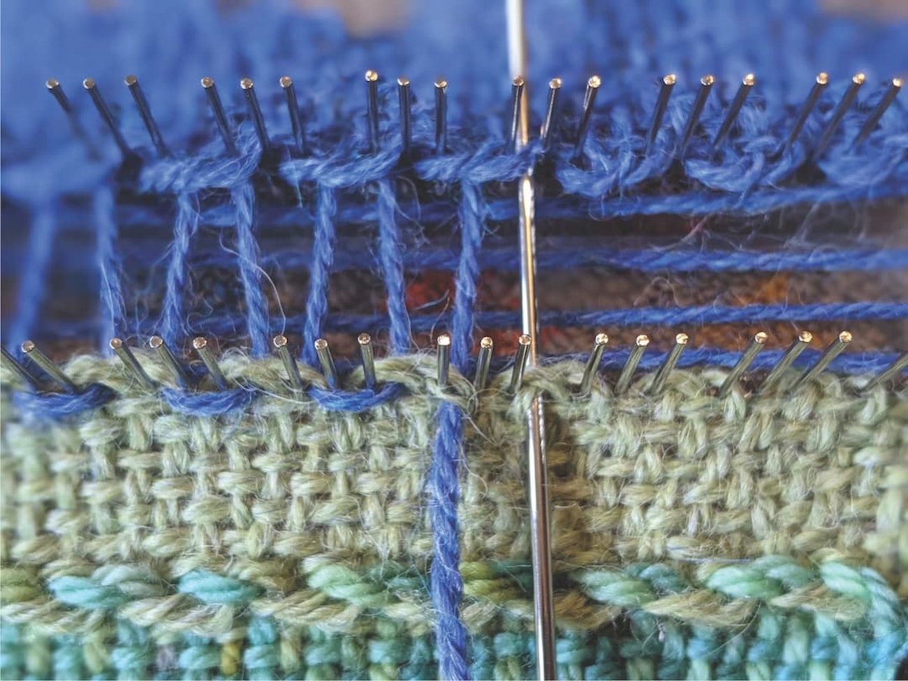 Joining Pin-Loom Pieces on the Loom | Little Looms