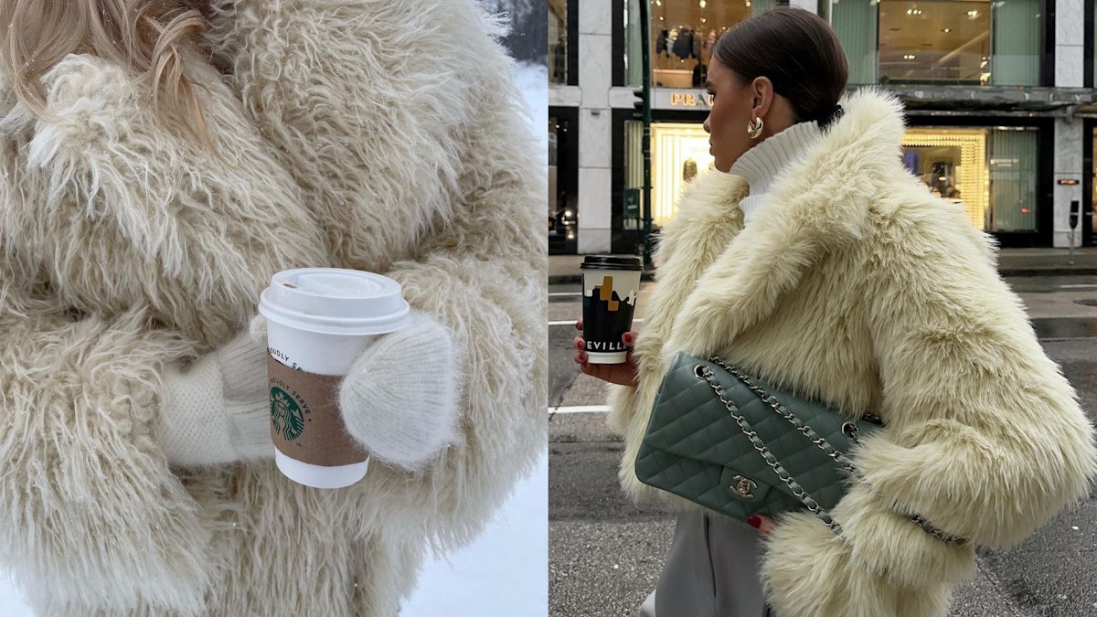 This winter, short down jackets are replaced by mini fur coats