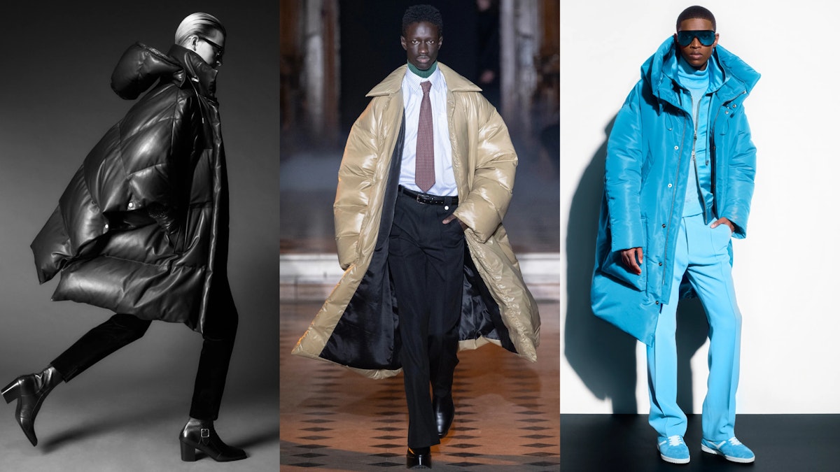 Instead of a man's classic coat - an "oversized" down jacket