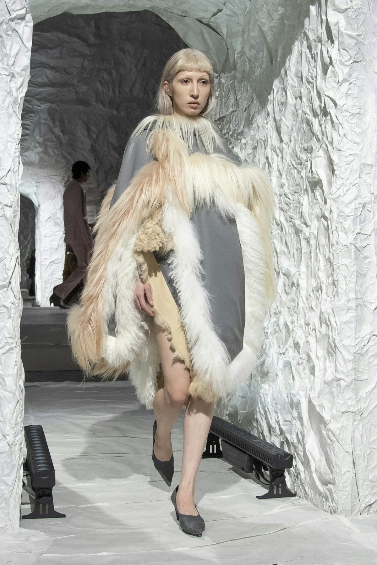 Marni's primitive cave for the autumn winter 2024-25 fashion show