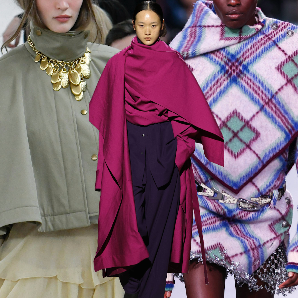 Women's poncho, the winter fashion trend of warming up with long ...