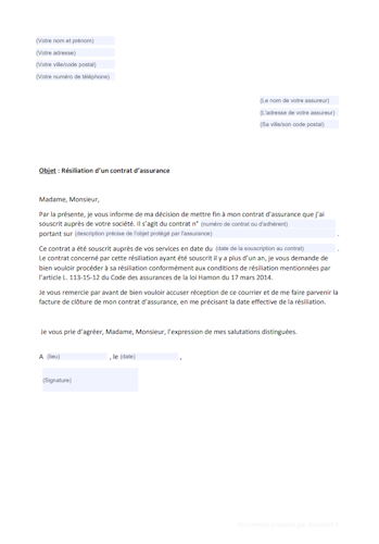 La loi Hamon et la résiliation d'un contrat d'assurance - Ekie