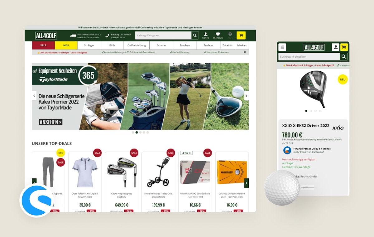 all4golf - High Performance E-Commerce für den europäischen Marktführer