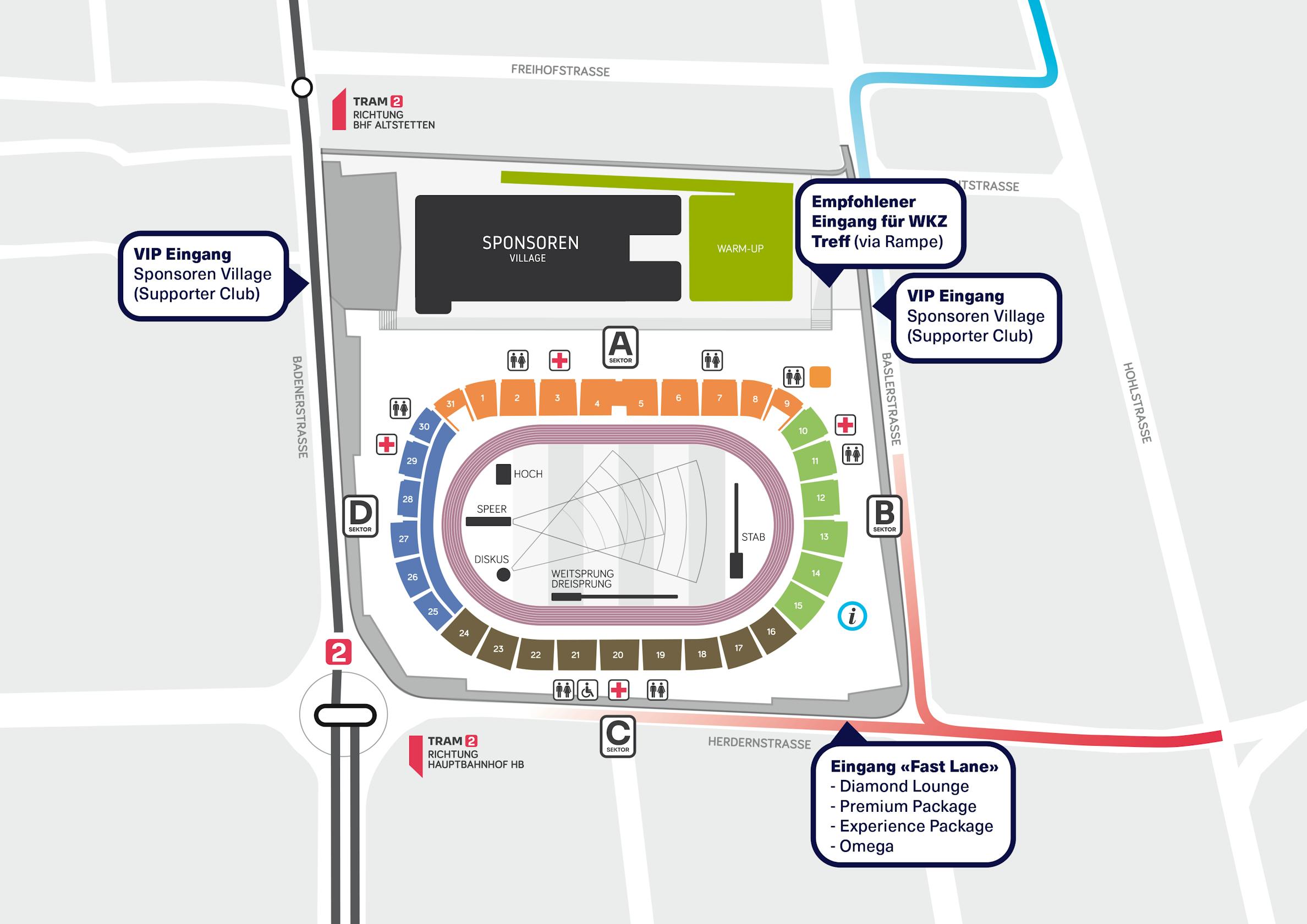 Besucher im Stadion Letzigrund - Weltklasse Zürich