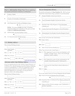 Form I 485 Application To Register Permanent Residence Or Adjust 