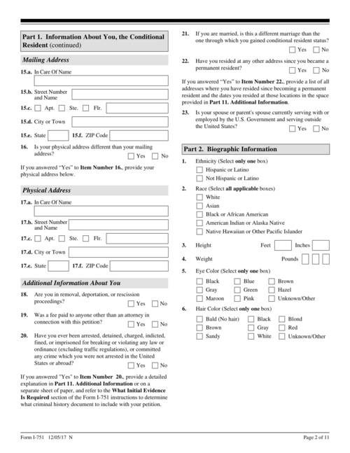 I 751 Fillable Form - Printable Forms Free Online I 751 Fillable Form - Printable Forms Free Online
