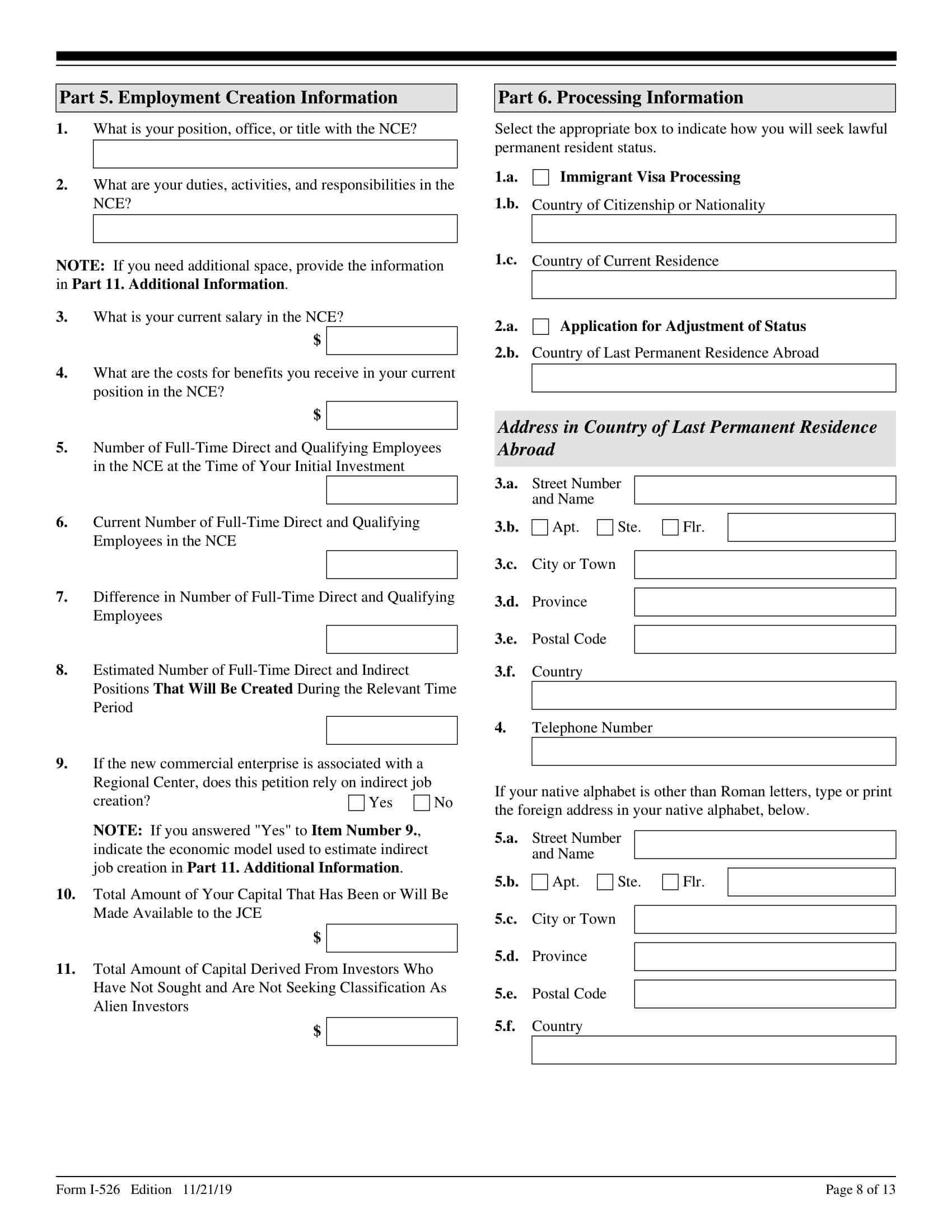 Form I-526 | Immigrant Petition by Alien Entrepreneur | USA ... Form I-526 | Immigrant Petition by Alien Entrepreneur | USA ...