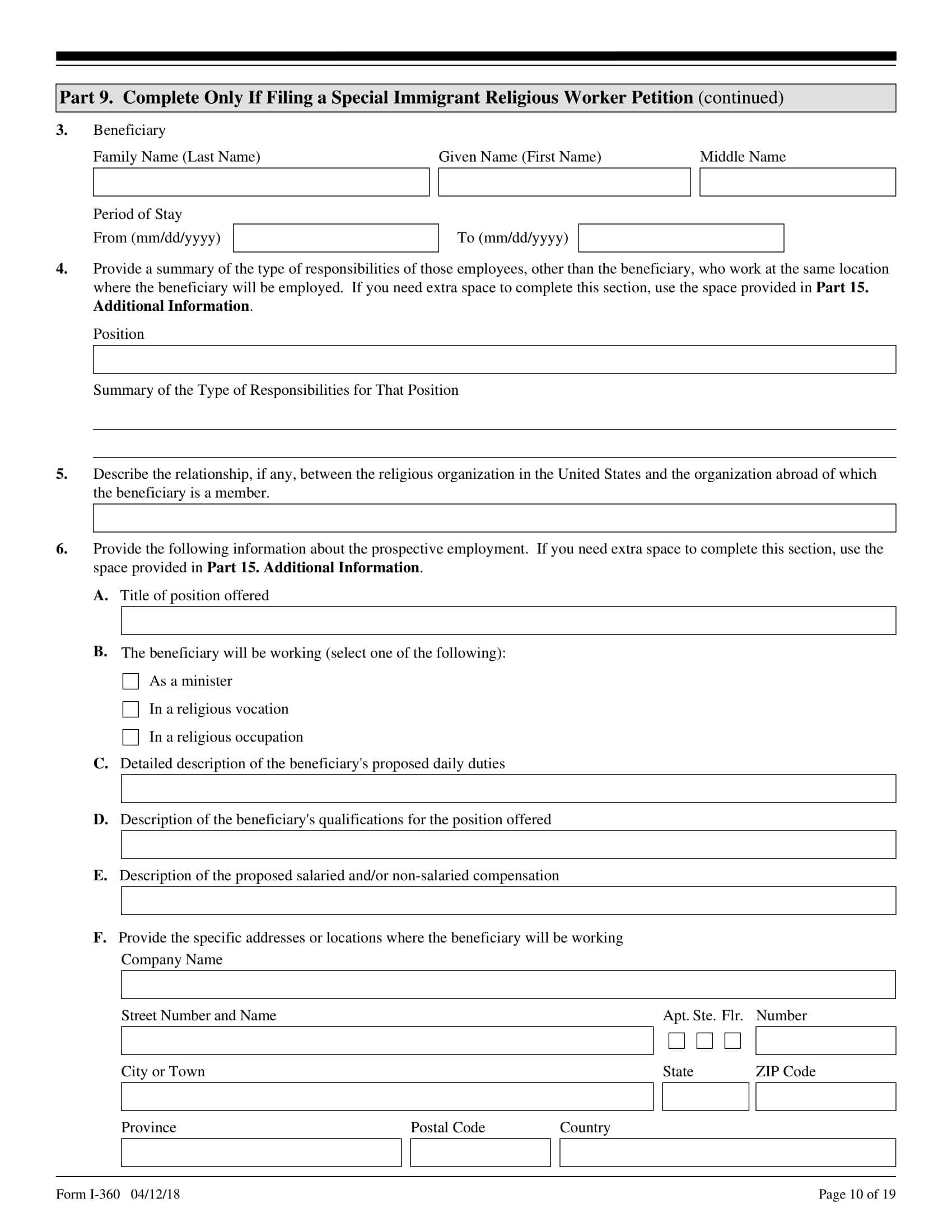 Form I-360 | Petition for Amerasian, Widow(er), or Special Immigrant Form I-360 | Petition for Amerasian, Widow(er), or Special Immigrant
