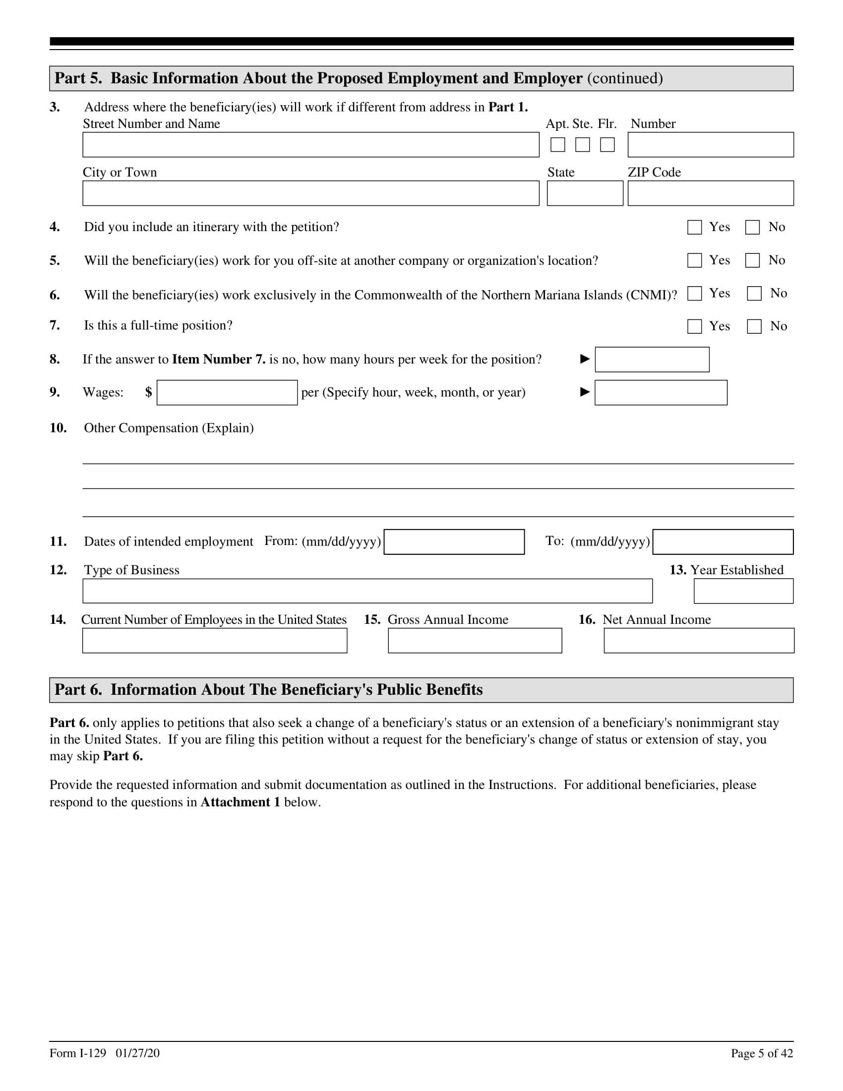 Form I-129 | Petition for a Nonimmigrant Worker