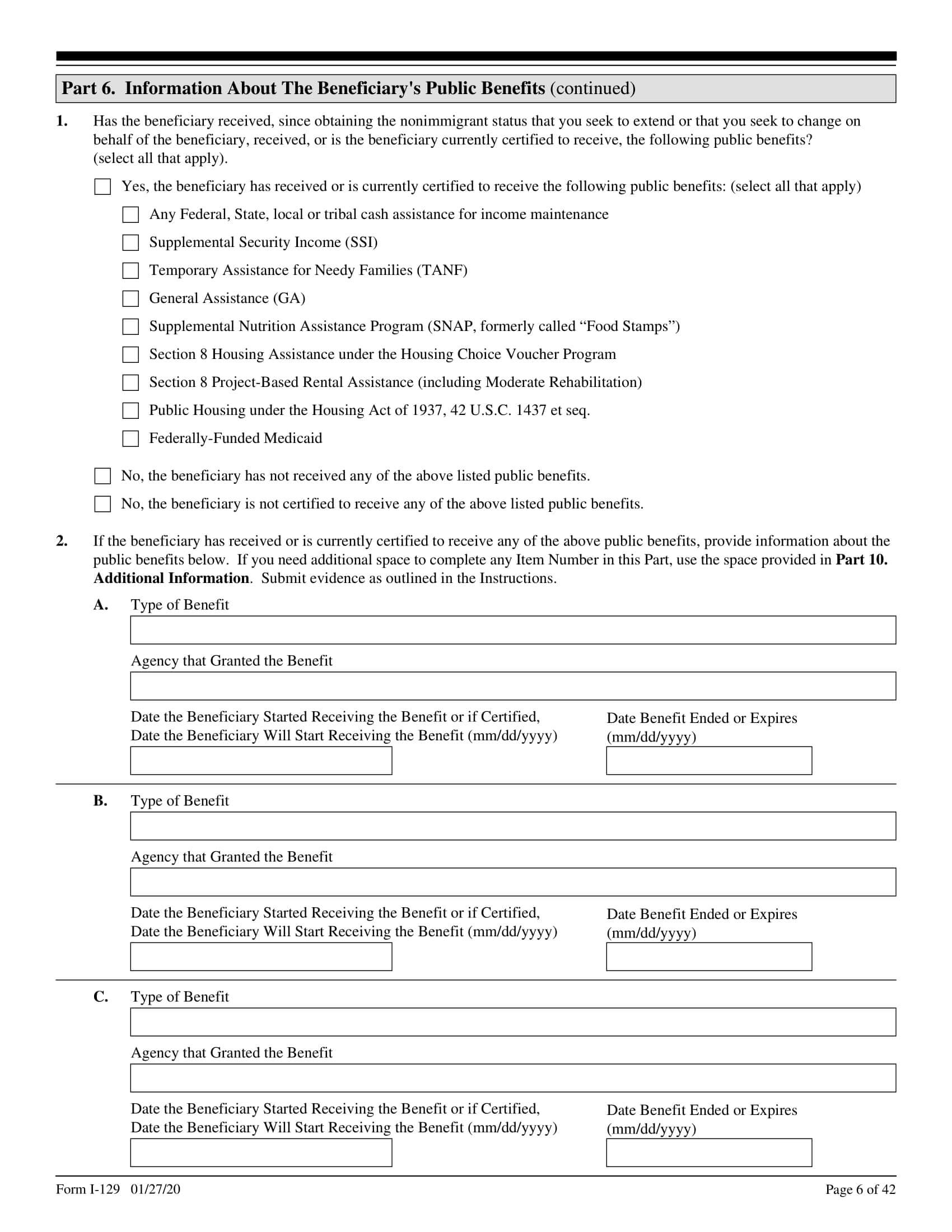 Formulario I-129 | Petición de Trabajador No Inmigrante | USA ...