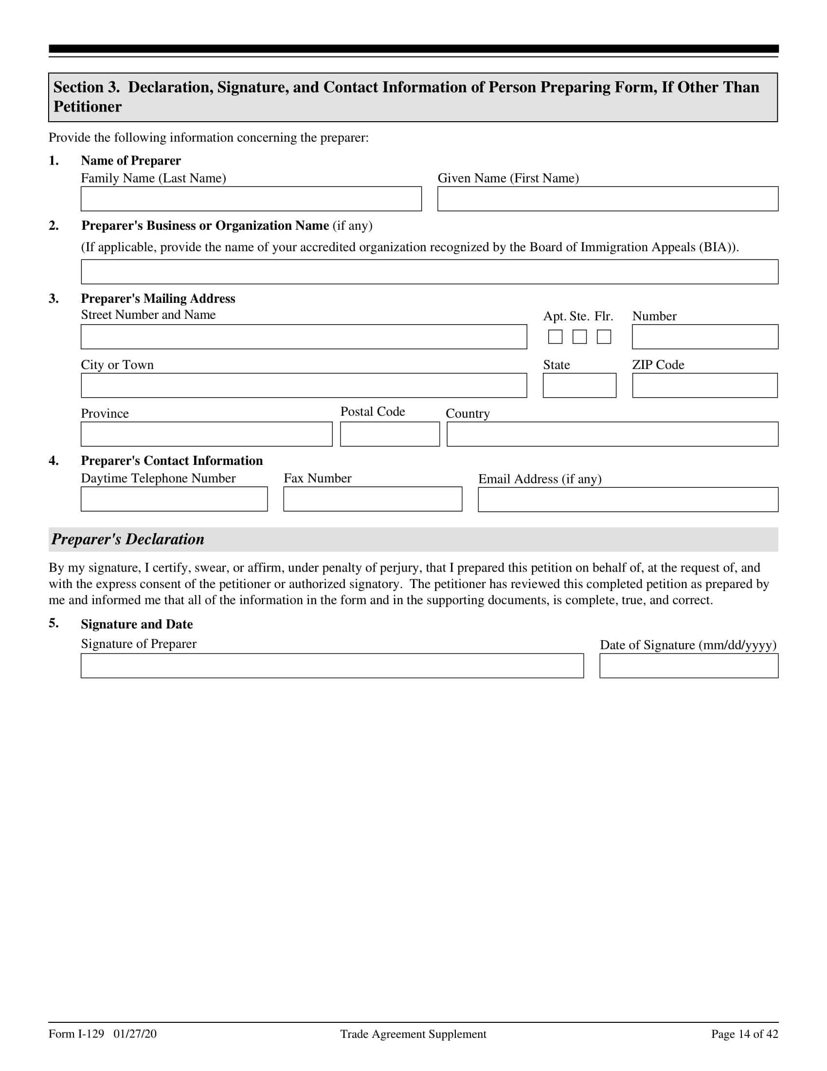 Formulario I-129 | Petición de Trabajador No Inmigrante | USA ...