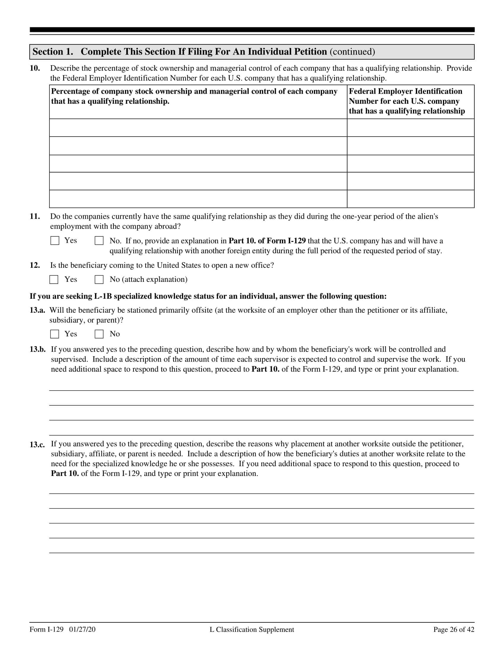 Formulario I-129 | Petición de Trabajador No Inmigrante | USA ...