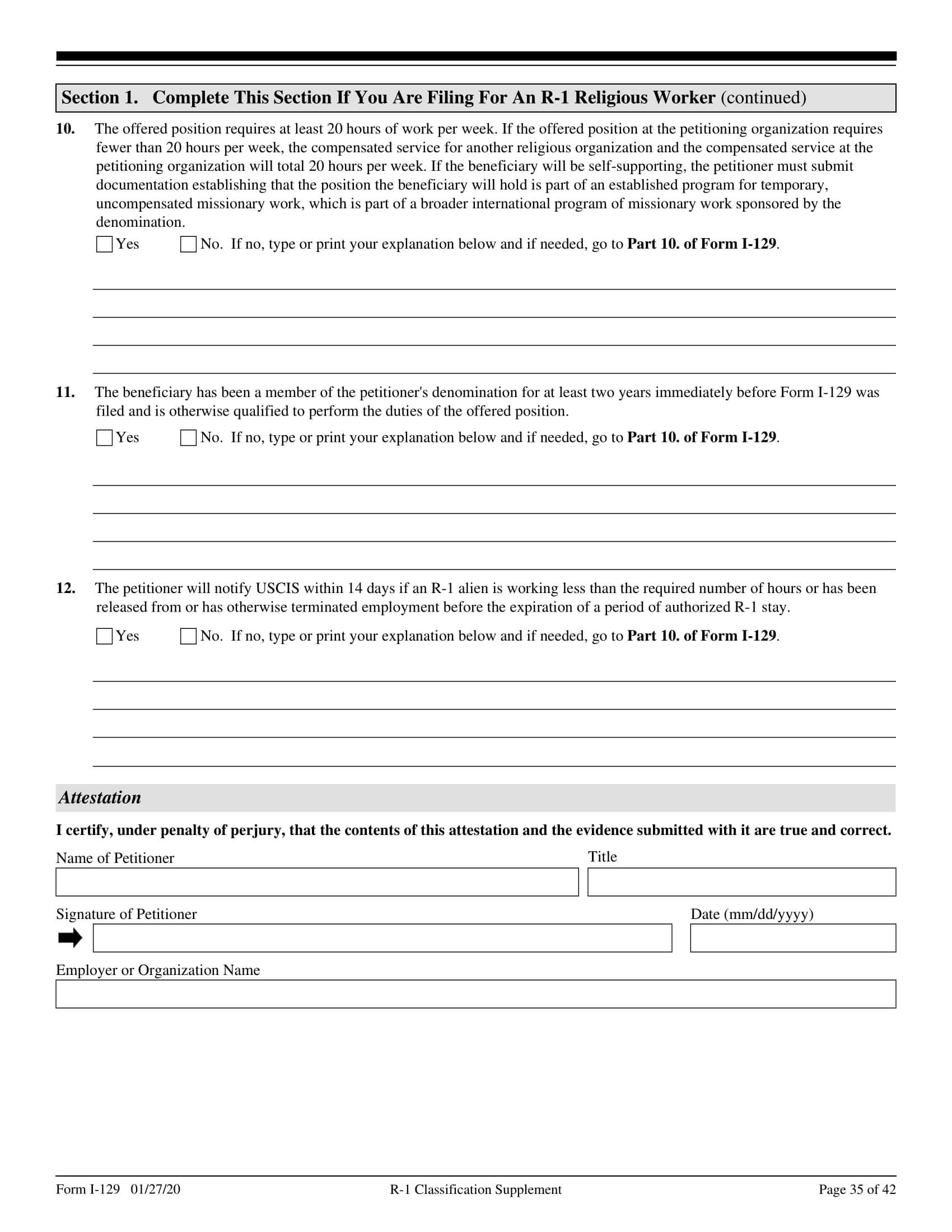 Form I-129 | Petition for a Nonimmigrant Worker