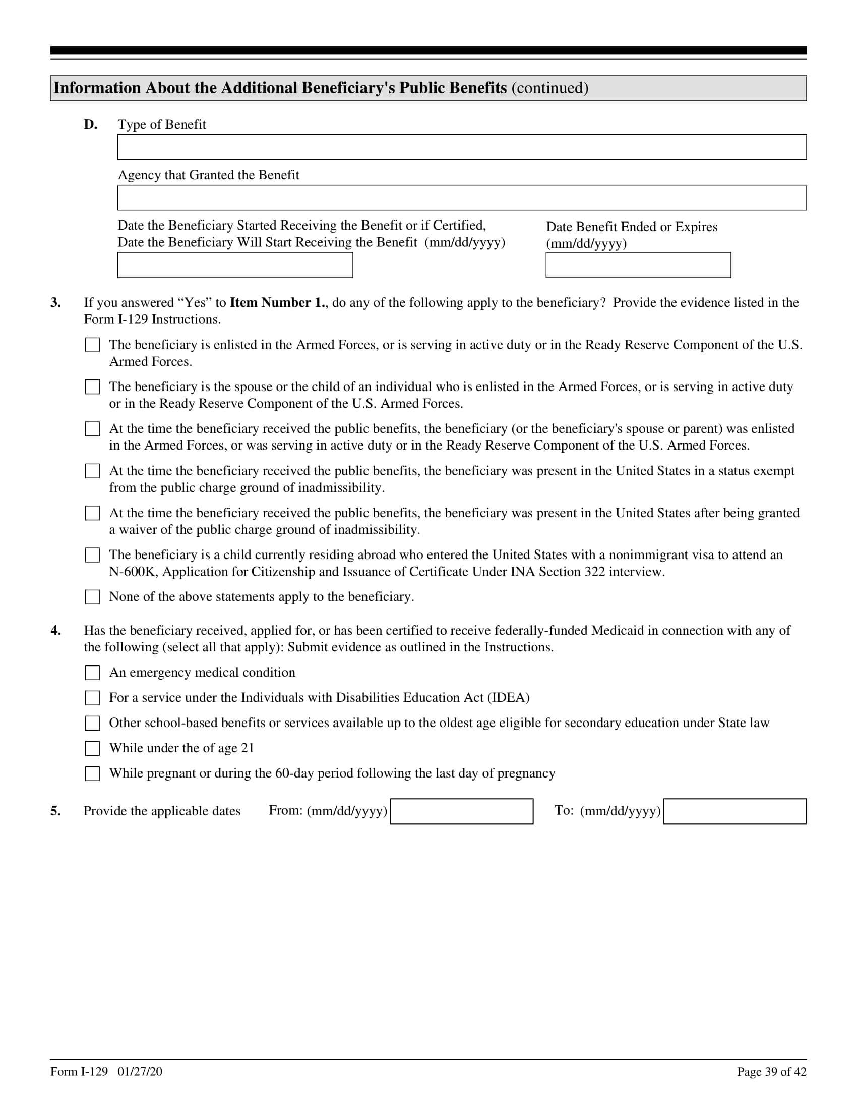 Formulario I-129 | Petición de Trabajador No Inmigrante | USA ...