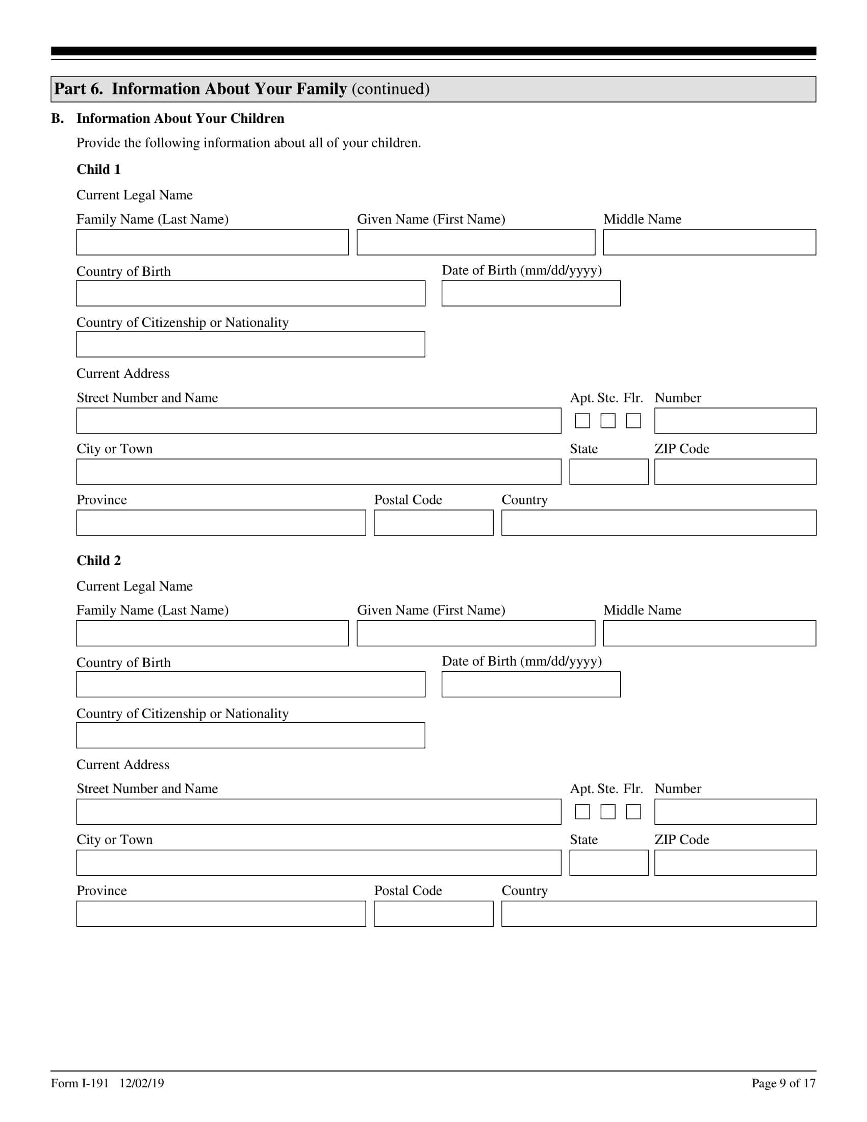 Form I-191 | Application for Relief Under Former Section 212(c) of the ...