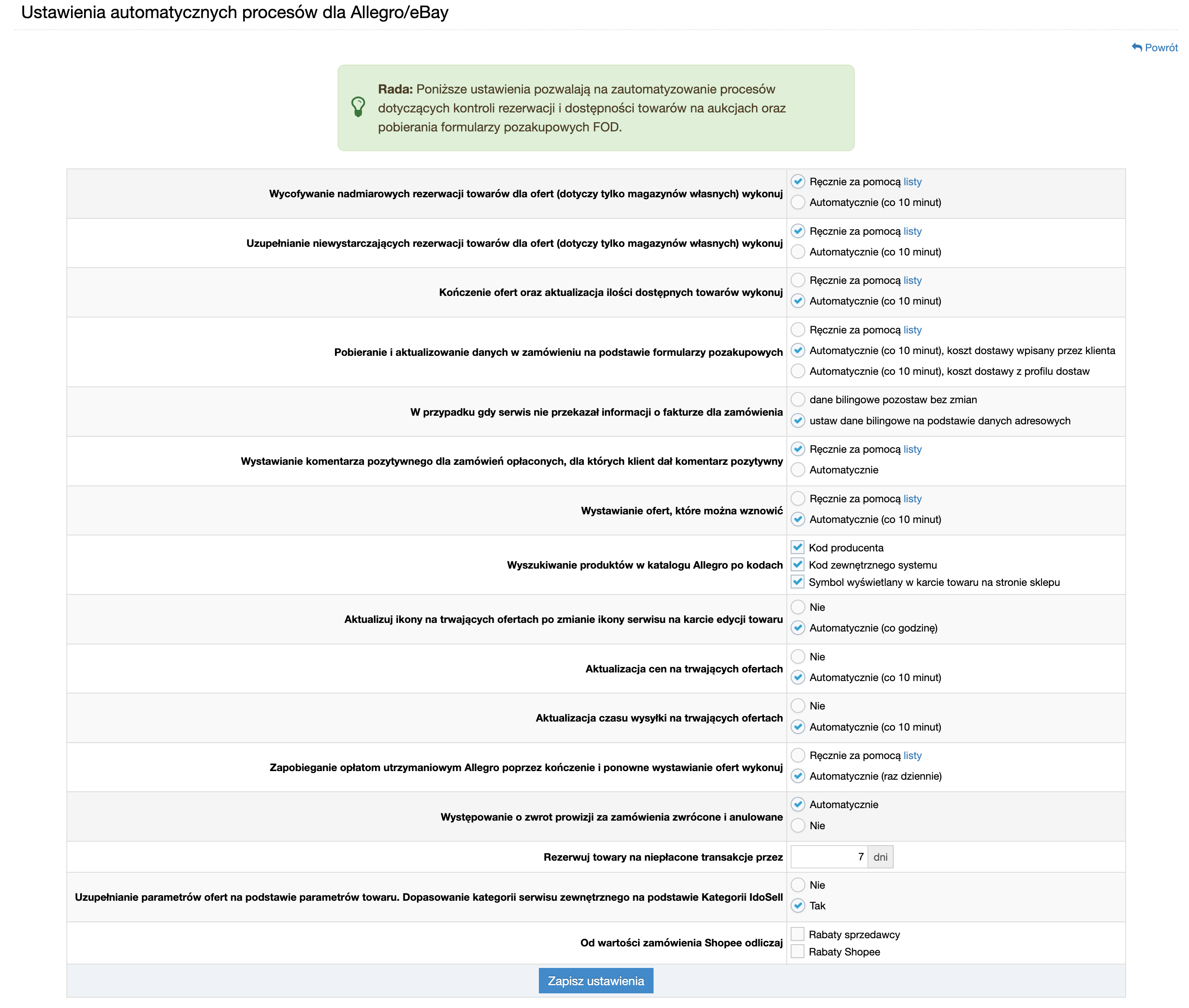 Integracja IdoSell Shop z Allegro