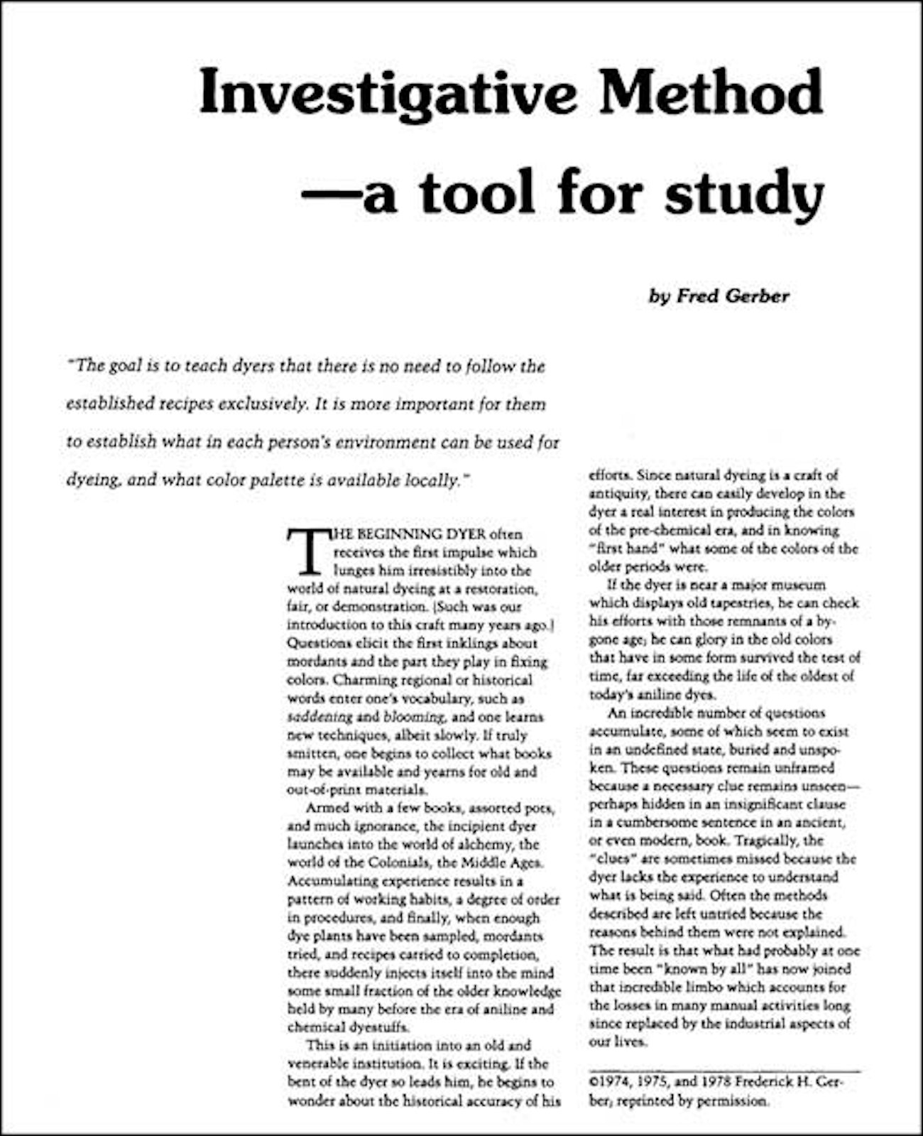 A Natural Dye Roadmap: Adapting Fred Gerber’s Method for Modern Dyers ...