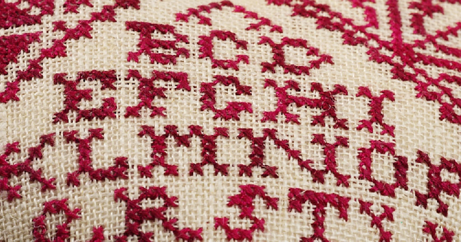 Cross-Stitch Heart with Quaker Motifs | PieceWork