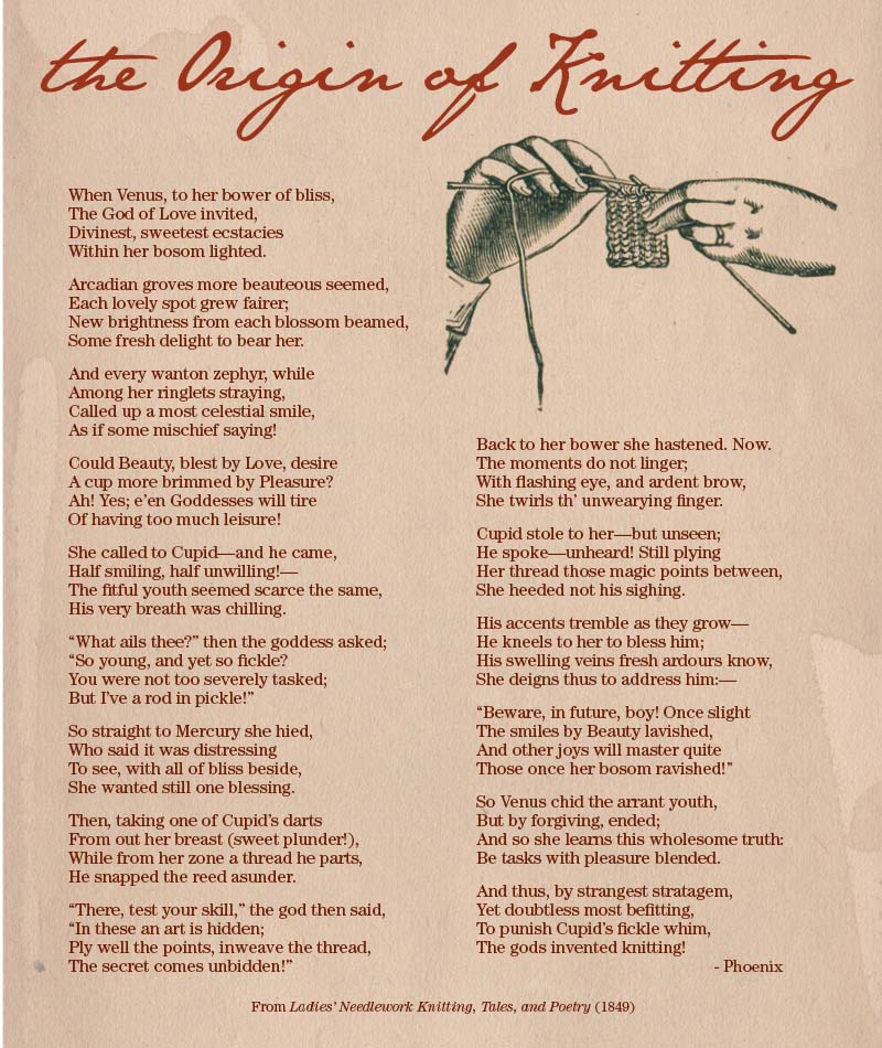 Those Weird Victorians! The Origin of Knitting Poem | PieceWork