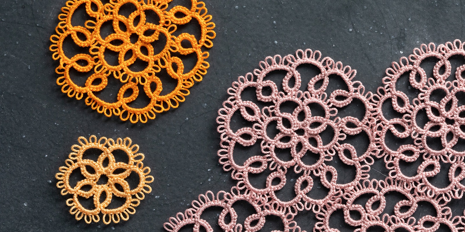 Basic Tatting Stitches 12 Tatting Patterns Squares , Romantic Geometry