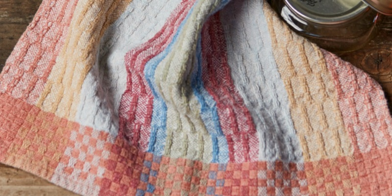 Colorful Huckaback Towels | Handwoven