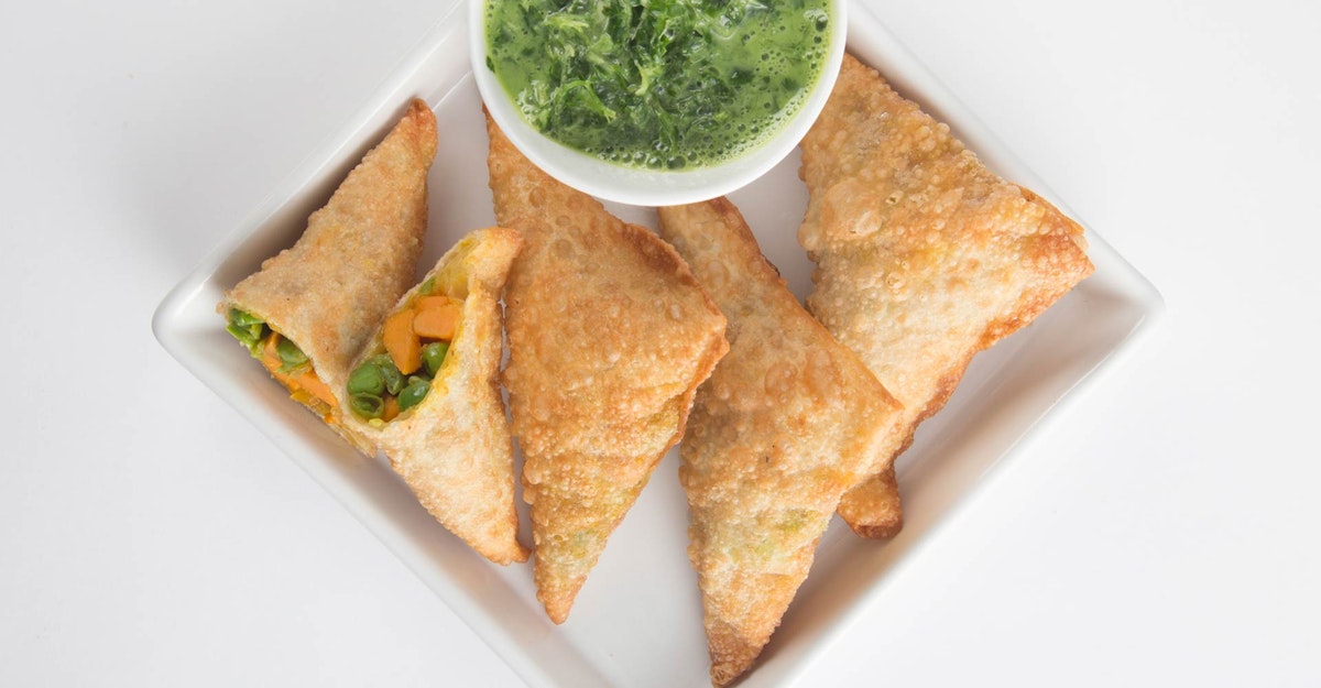 Simple Sweet Potato Samosas with Cilantro-Mint Chutney Recipe | Craft ...