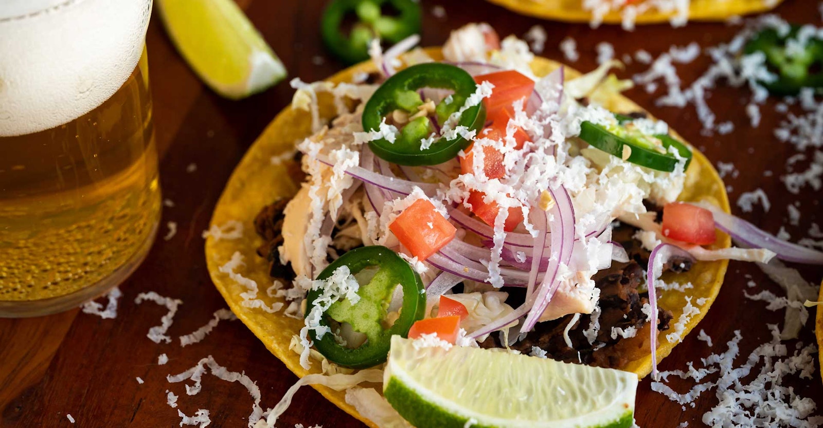 Cooking with Lager: Chicken Tostadas with Mashed Black Beans | Craft ...