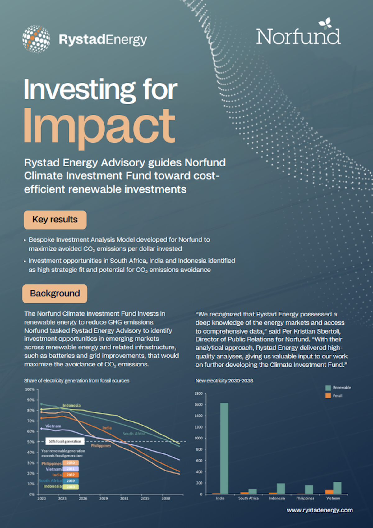 Rystad Energy Advisory guides Norfund Climate Investment Fund