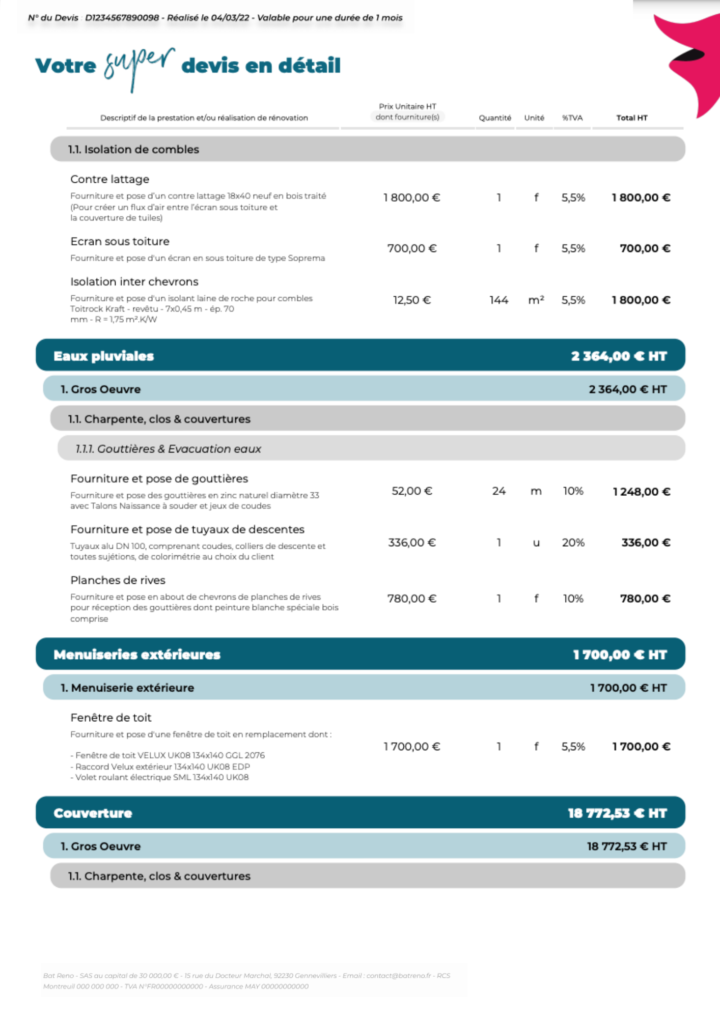 Devis toiture : exemple et prix au m2 en 2022 Devis toiture : exemple et prix au m2 en 2022