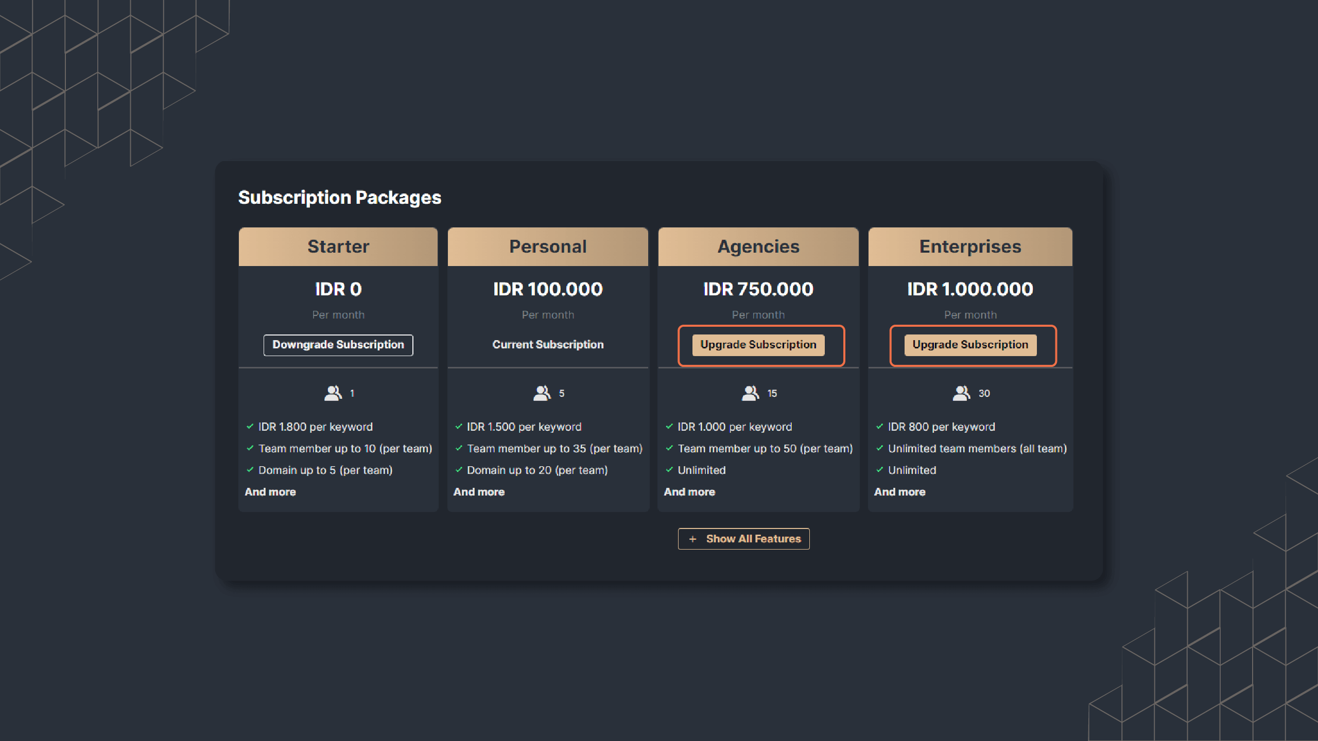 Cara Mengubah Paket Berlangganan | Sequence Docs