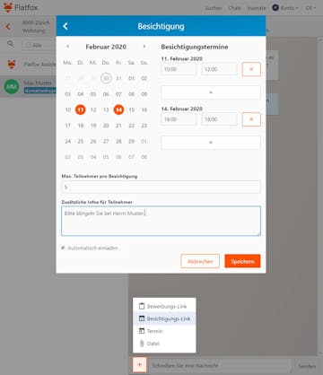 Besichtigungstermine organisieren mit Flatfox | Flatfox