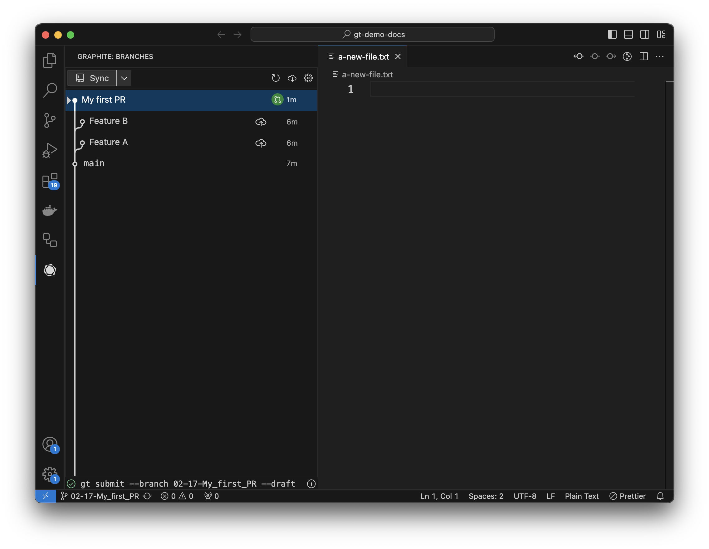 Create Pull Requests For A Stack With The Graphite Vs Code Extension