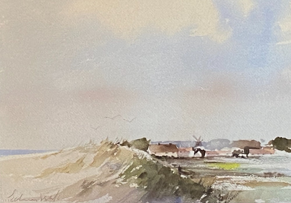 Edward Seago - Landscape in Norfolk - Watercolour - Skymeadow Gallery