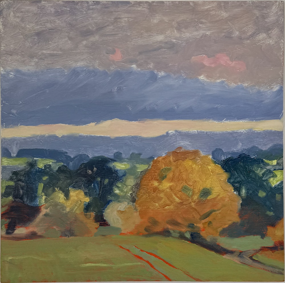 Elizabeth Martland DeAlwis - Landscape Edwardstone, Suffolk - Oil on ...