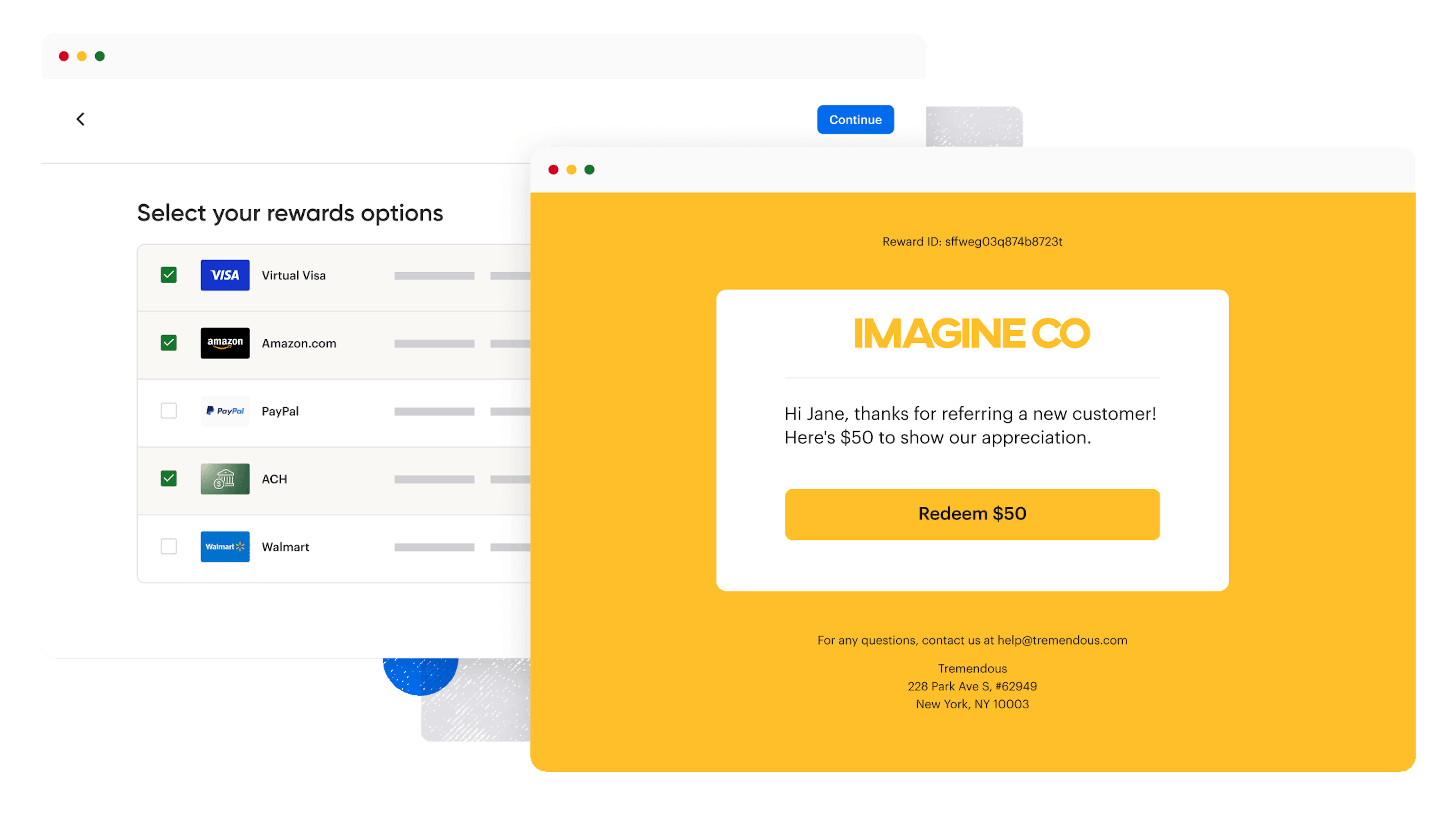 Rewards & incentives for marketing campaigns | Tremendous