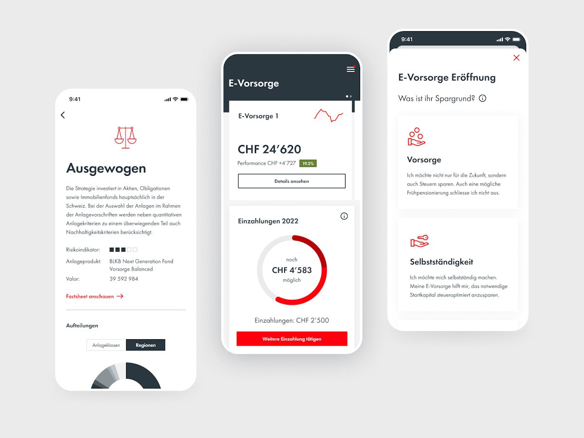 E-Vorsorge Pillar 3a · Lobsang Jordhen Design