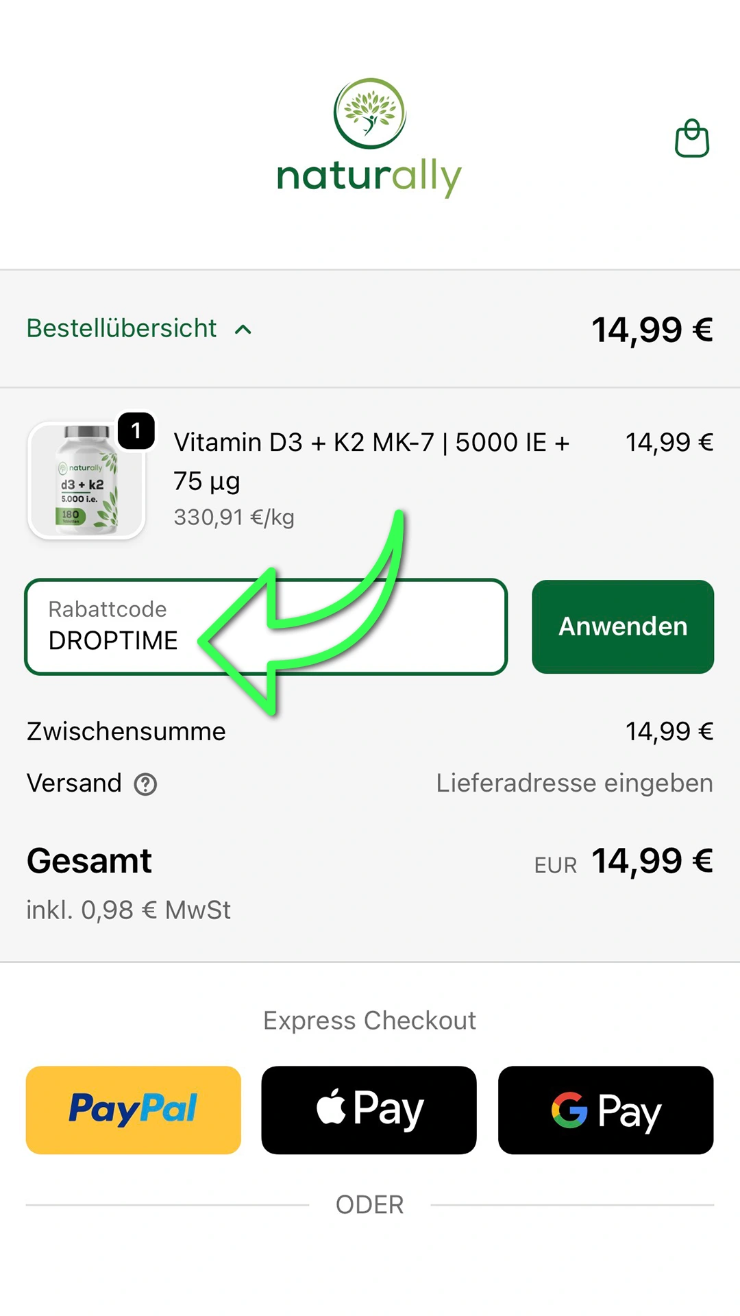 Naturally Rabattcode ️ Juni 2026 - DROPTIME Supplements