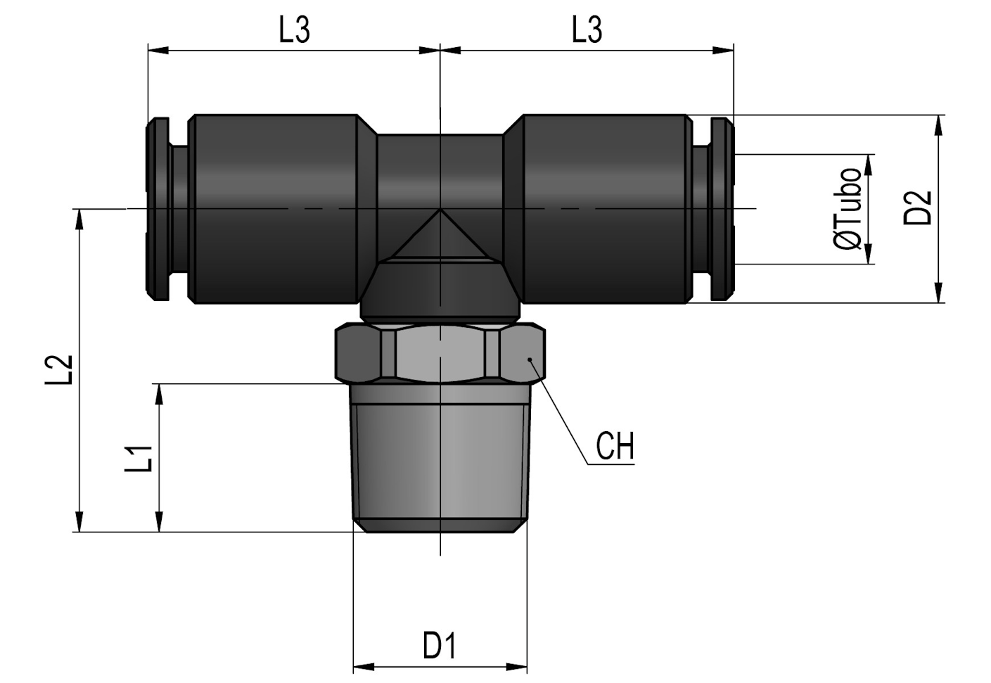 Swivelling Tee fitting, taper - MB21 | Cmatic