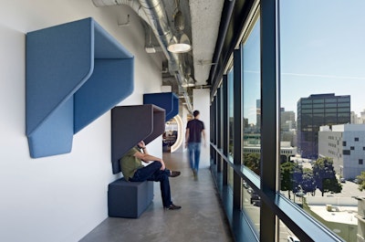 BuzziHood, upholstered phone booth | BuzziSpace