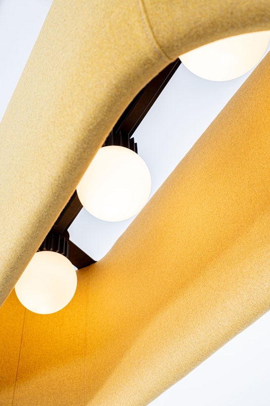 BuzziProp LED, cylindrical acoustic pendant lighting | BuzziSpace