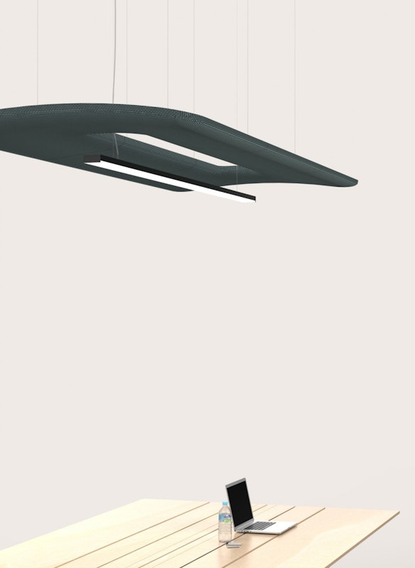 BuzziZepp LED, suspended acoustic shell with light | BuzziSpace